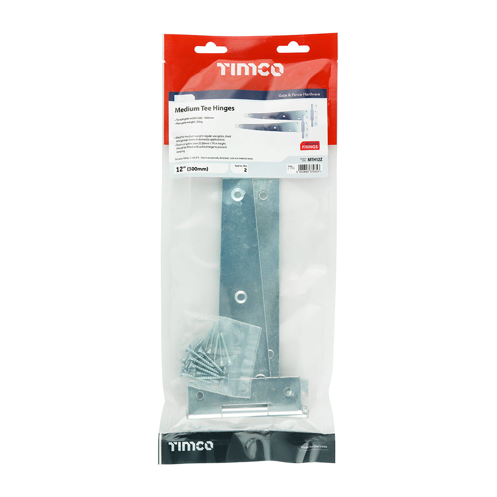 TIMCO Medium Tee Hinges Zinc - 16" - plain Bag – EveryTool UK
